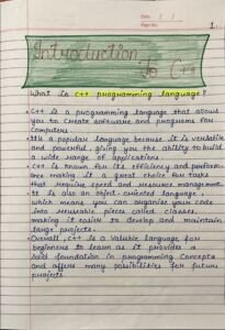 C++ Handwritten Notes - topperworld