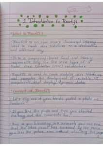React.Js Handwritten Notes - topperworld