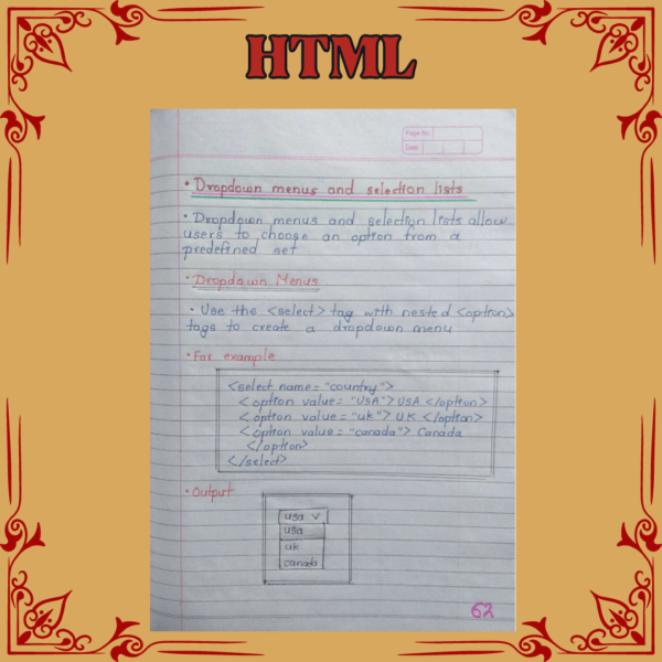 HTML Handwritten Notes - topperworld