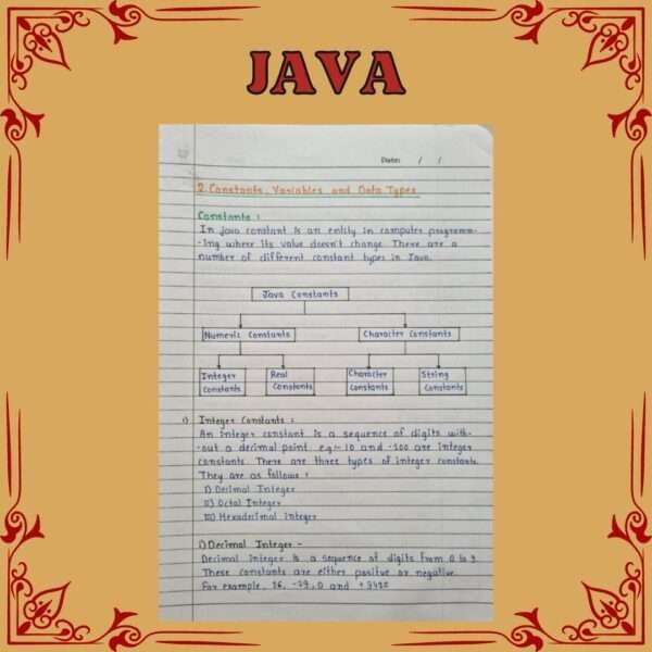 JAVA Handwritten Notes - topperworld